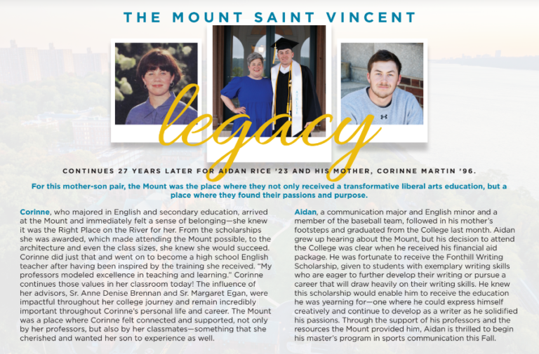 The CMSV Legacy Continues! - University of Mount Saint Vincent